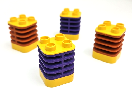 Lego DUPLO 2 x 2 x 2 Ribbed w/ Flexible Rubber Part 35110 QTY 4 ...