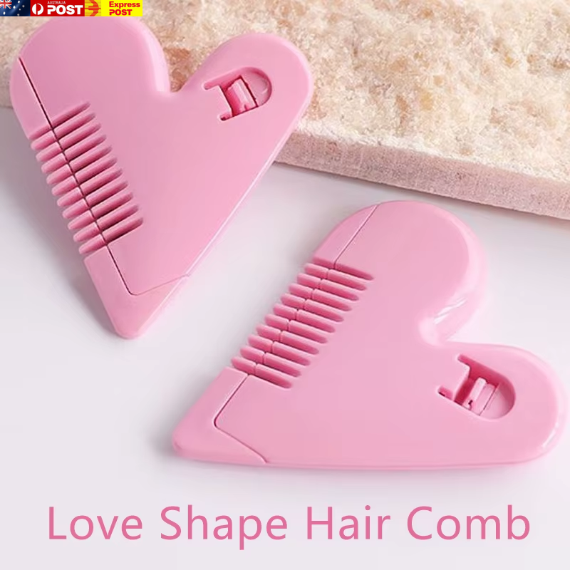 Pink Mini Hair Trimmer Love Heart Shape Hair Cutting Comb Body Bikini ...