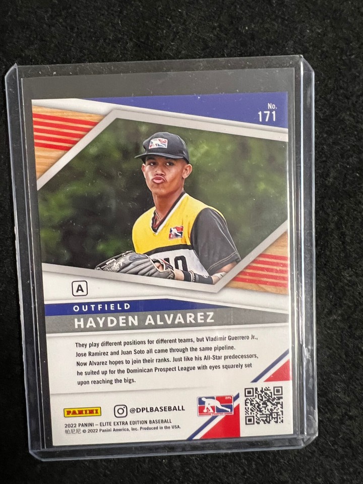 2022 Elite Extra Edition Prime #s A 44/185 Hayden Alvarez DPL #171 🔥⚾️🔥 ...