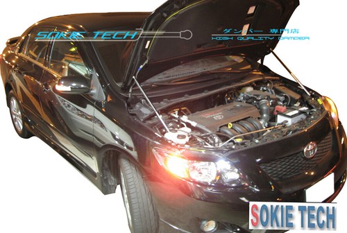 White Strut Hood Shock Stainless Damper Kit fits 08-13 Toyota Corolla ...