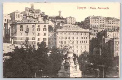 Genoa Piazza Acquaverde Italy, Vintage Postcard | eBay