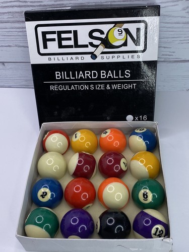 Felson Billiard Balls Set - Regulation Size Weight - (1-15 & Cue) | eBay