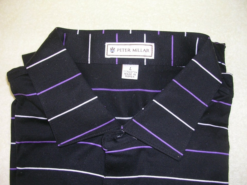 PETER MILLAR MEN GOLF SHIRT- LARGE- NBC SPORTS LOGO - PETER MILLAR LOGO ...