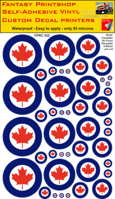 RCAF Canadian Air Force Roundels Mixed Pack Vinyl Sticker Decals 5mm ...