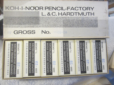 72 n box, Koh-I-Noor Hardmuth Graphite artist Drawing Sticks 2205 2B ...