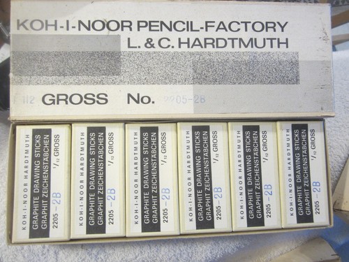 72 n box, Koh-I-Noor Hardmuth Graphite artist Drawing Sticks 2205 2B ...