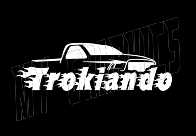 TROKIANDO TRUCK WHITE VINYL DECAL FOR WINDOW TRUCK / CAR 11" NEW👍^ | eBay