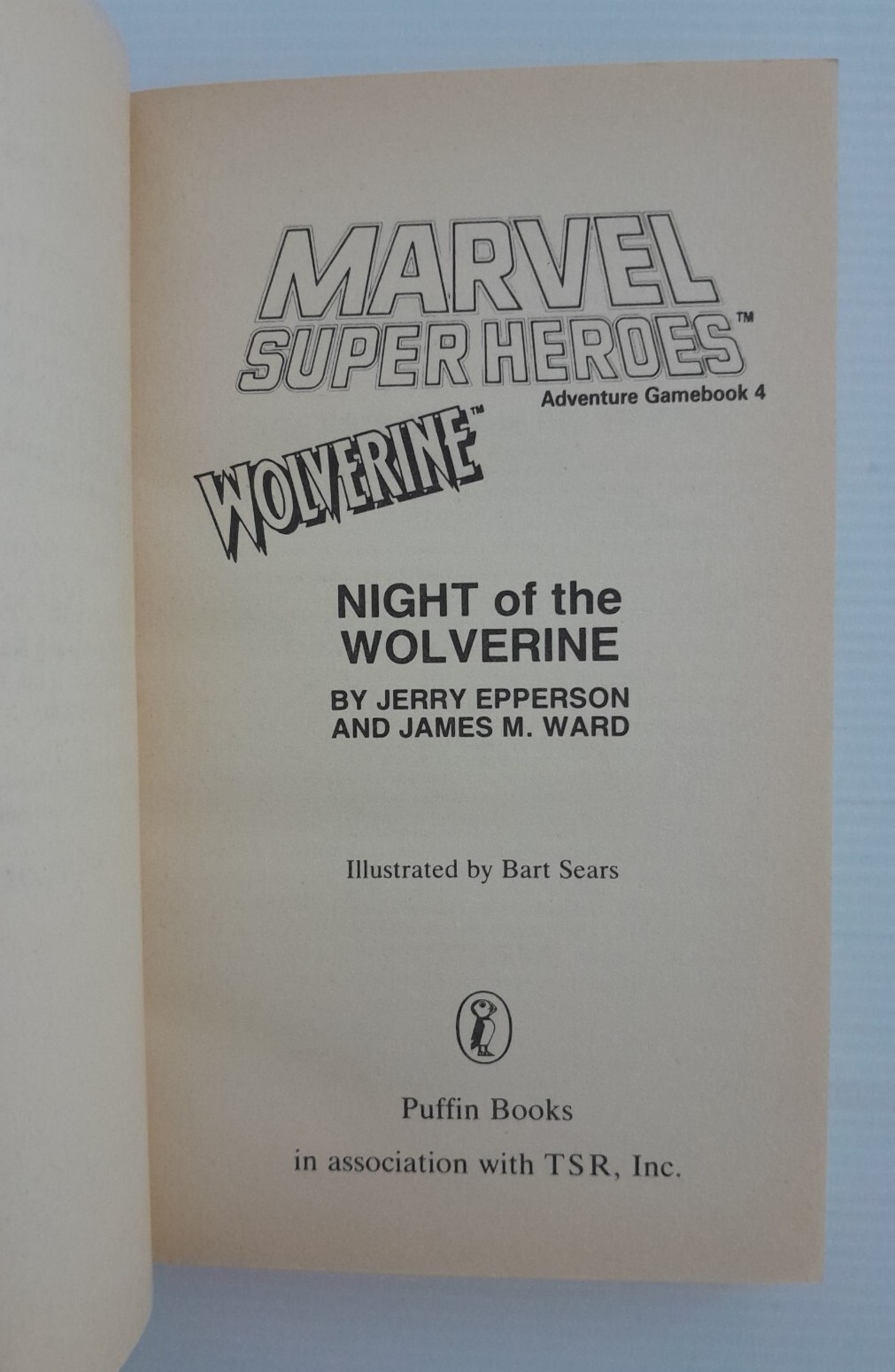 Marvel Super Heroes Wolverine Game Book 4. Paperback, Jerry Epperson ...