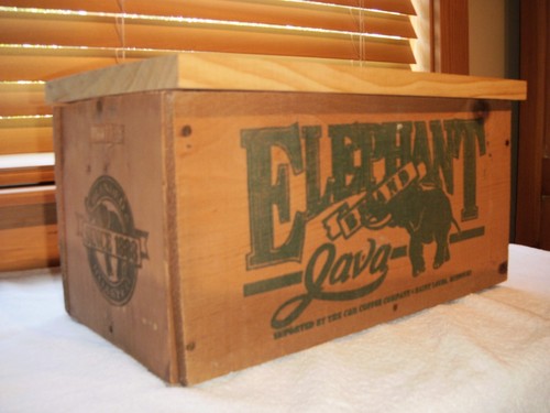 Elephant Brand Java wooden crate | eBay