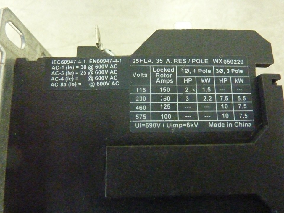 COPLAND / EATON 012-1401-02 / C25DND325 3P 25A 35A RES 2-10HP 120V ...