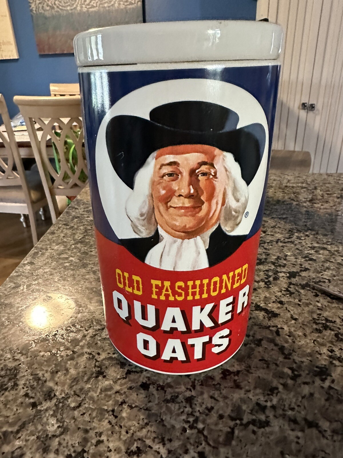 Old Fashioned Quaker Oats Ceramic Cookie Jar Canister Regal China ...