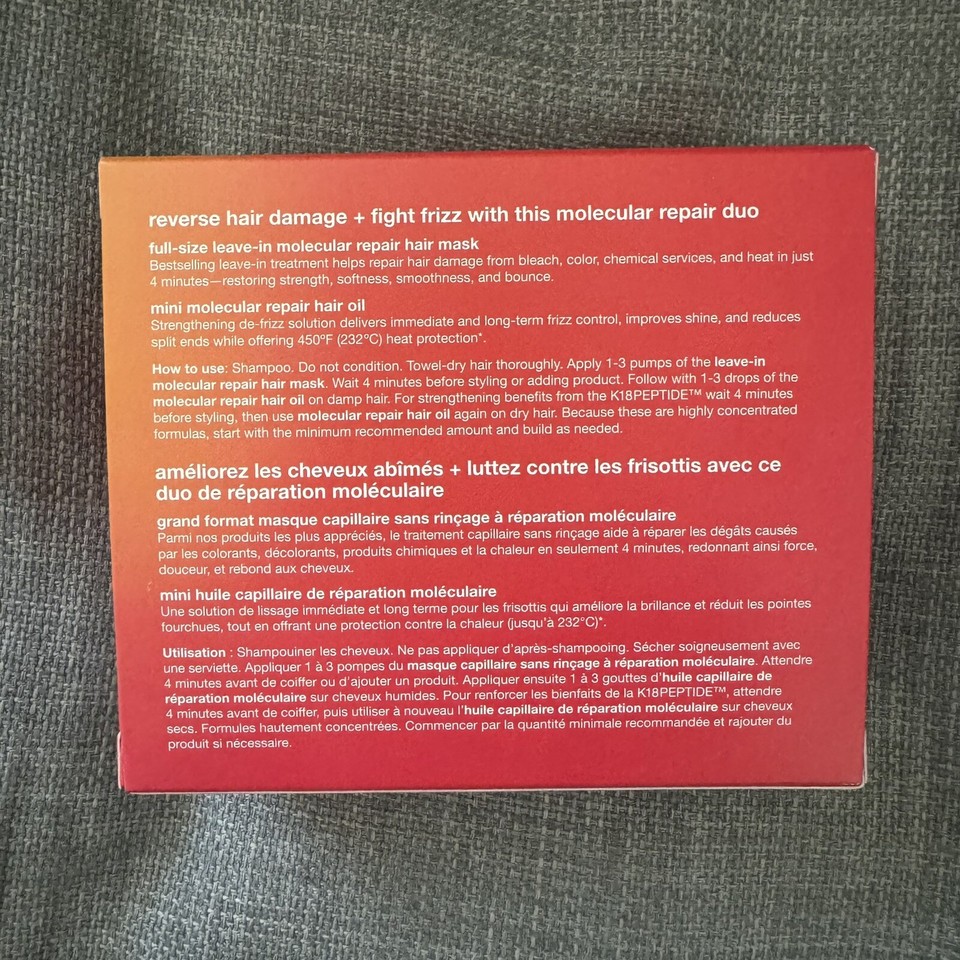 K18 Damage Control Duo - Leave-in Molecular Repair Mask 1.7oz & Hair ...