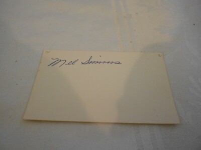 MEL SIMONS AUTOGRAPHED INDEX CARD | eBay