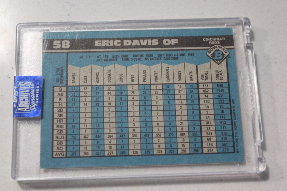 2020 Topps Archives 1990 Bowman ERIC DAVIS Signature Series Auto 7/7 ...