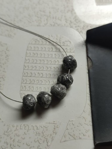 5-8mm Large Black Grey Round Rough Diamonds, Raw Uncut Drilled Diamonds ...