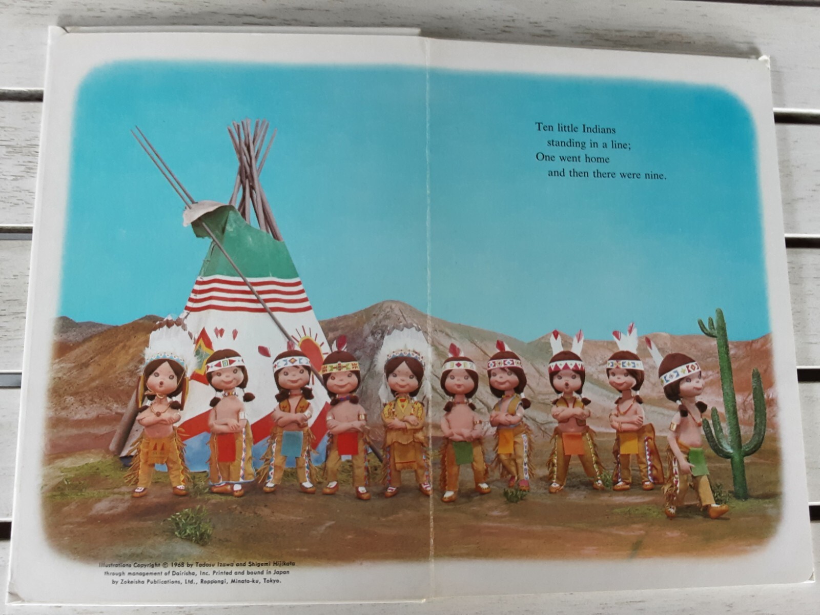Counting Rhyme Ten Little Indians by Tadasu Izawa. A board book. 1968 ...