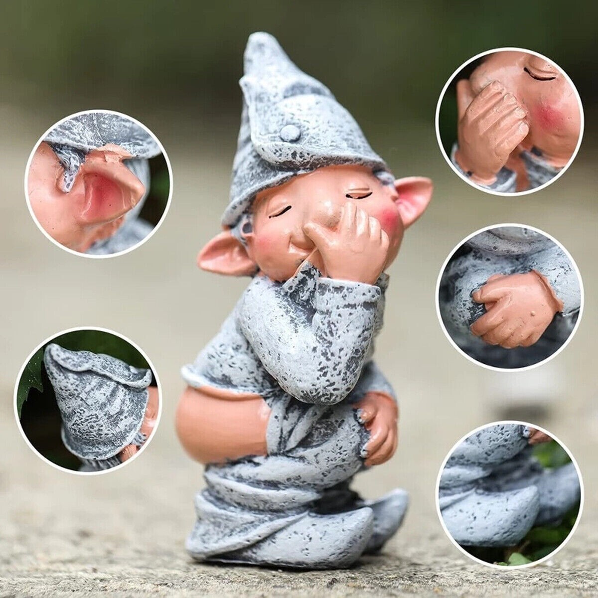 Pooping Naughty Gnome Miniature Statue Funny Resin Dwarf Home Garden ...