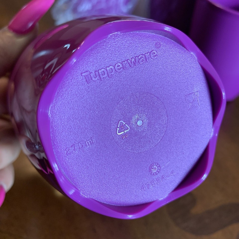 Tupperware Small Tumblers Set of 4 Purple Cups Vasos Floresta Kitchen Drinkware | eBay