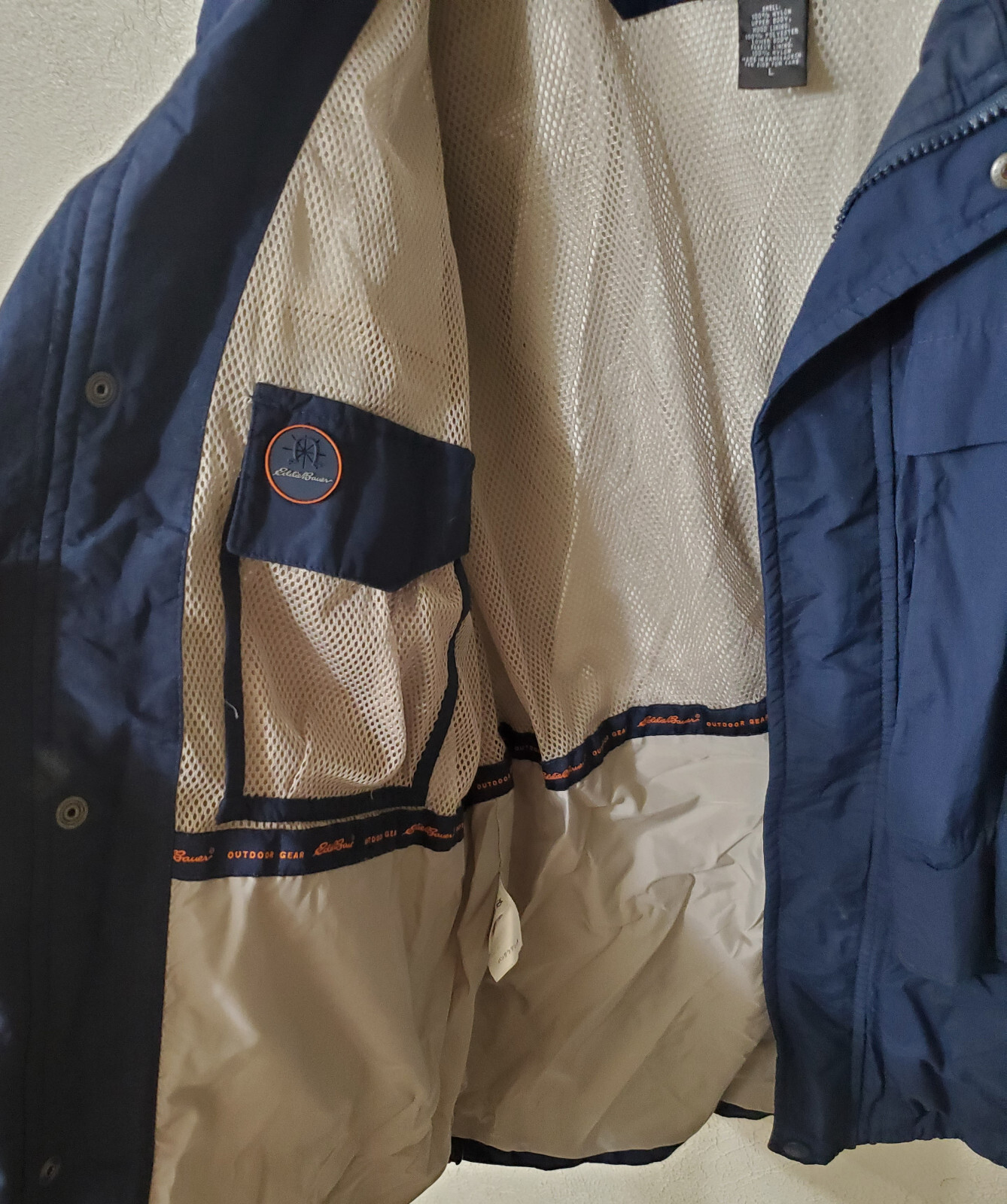 Eddie Bauer Weather Edge Mens Blue Full Zip Outdoor Jacket L Large | eBay