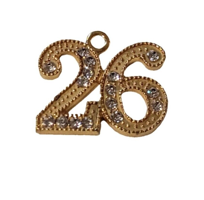 2026 Gold Rhinestone Bling Drop Date Year Charm for Graduation Tassel ...