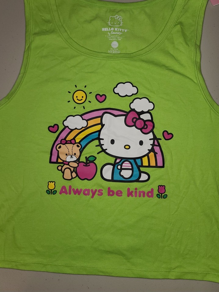 NEW WOMENS SANRIO HELLO KITTY LIME GREEN CROPPED TANK TOP SIZE XXL | eBay
