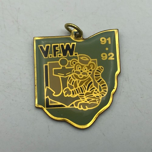 VFW Medal FOB Charm Pendant Tiger Sailors Cap Anchor Veterans 1991-92 ...
