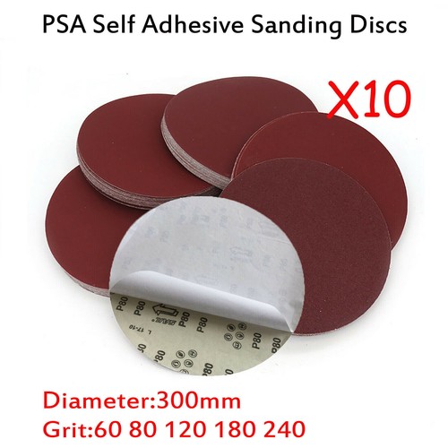 10X 12" 300mm PSA Self Adhesive Sanding Discs Sticky Backed Sandpaper ...