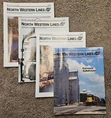 Lot of 4 1990 CHICAGO NORTH WESTERN LINES RAILROAD Magazine Chicago ...