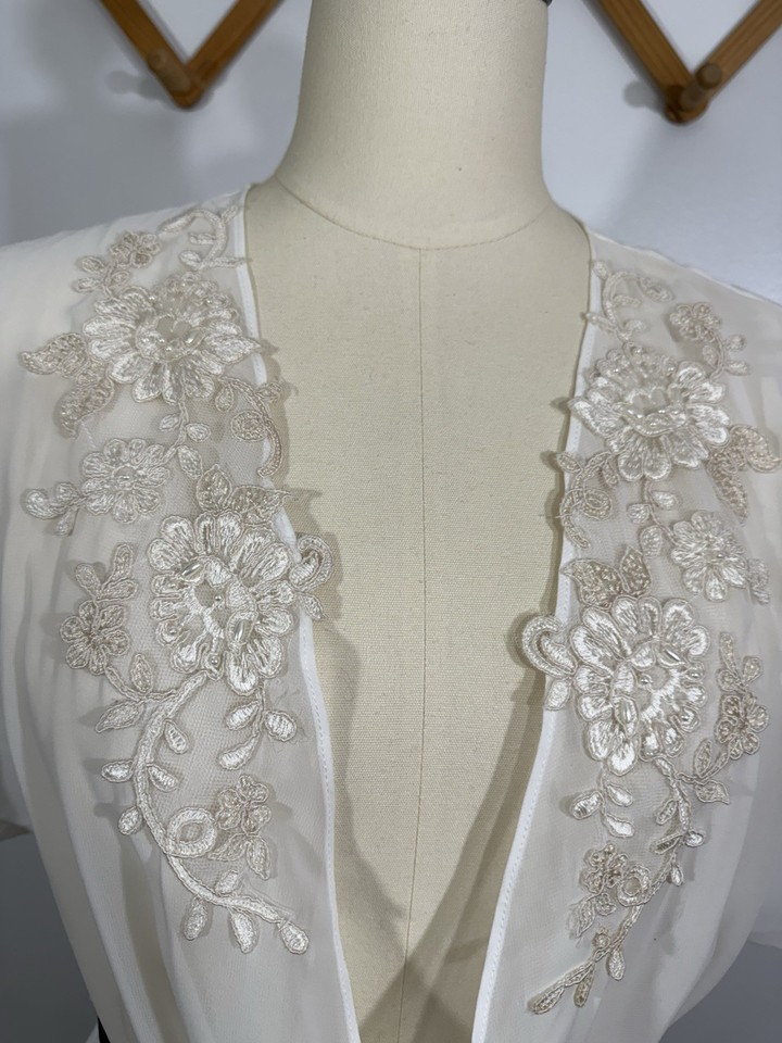 Jonquil By Diane Samandi White Sheer Robe Bridal Wedding Medium | eBay