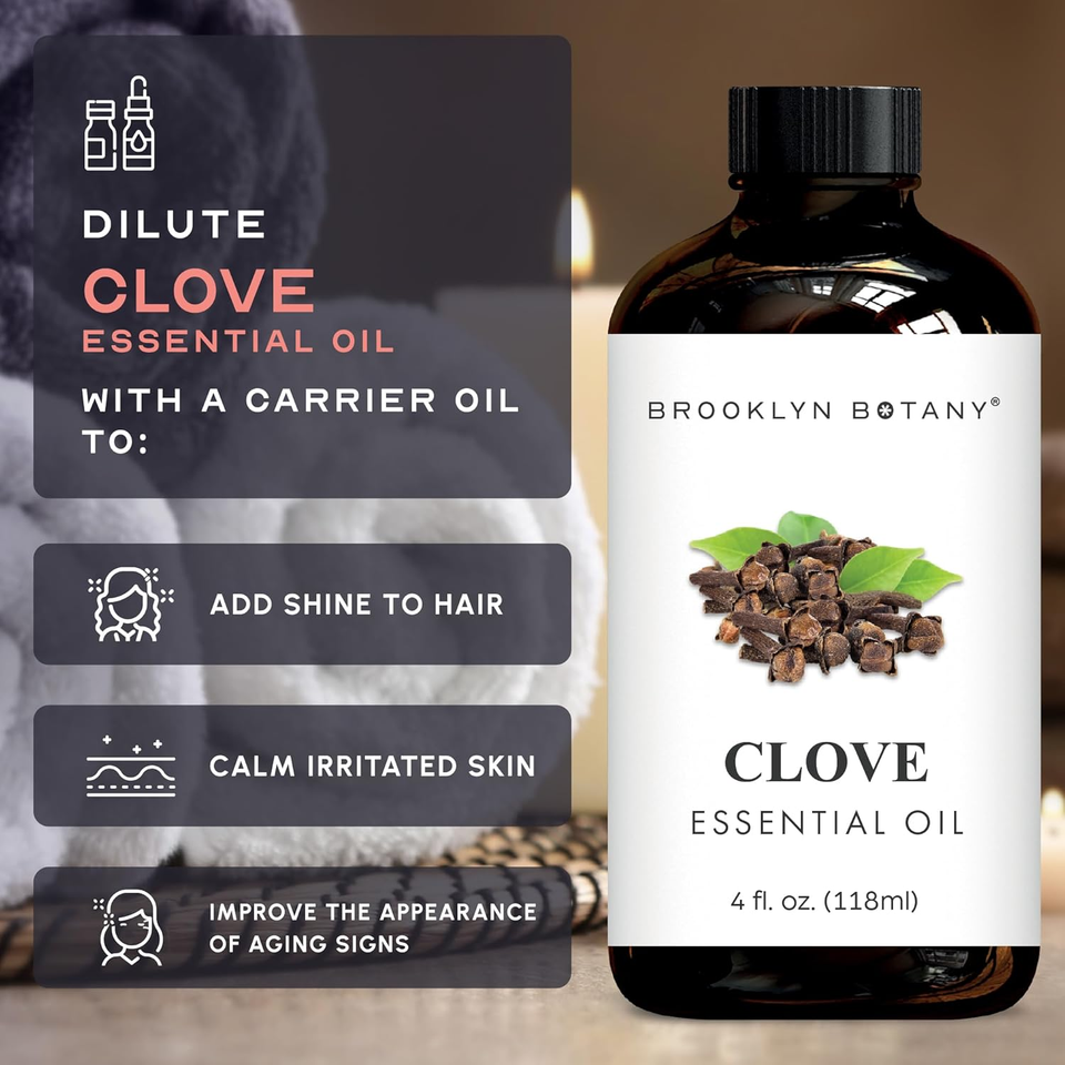 Clove Essential Oil - Huge 4 Fl Oz - 100% Pure and Natural - Premium ...