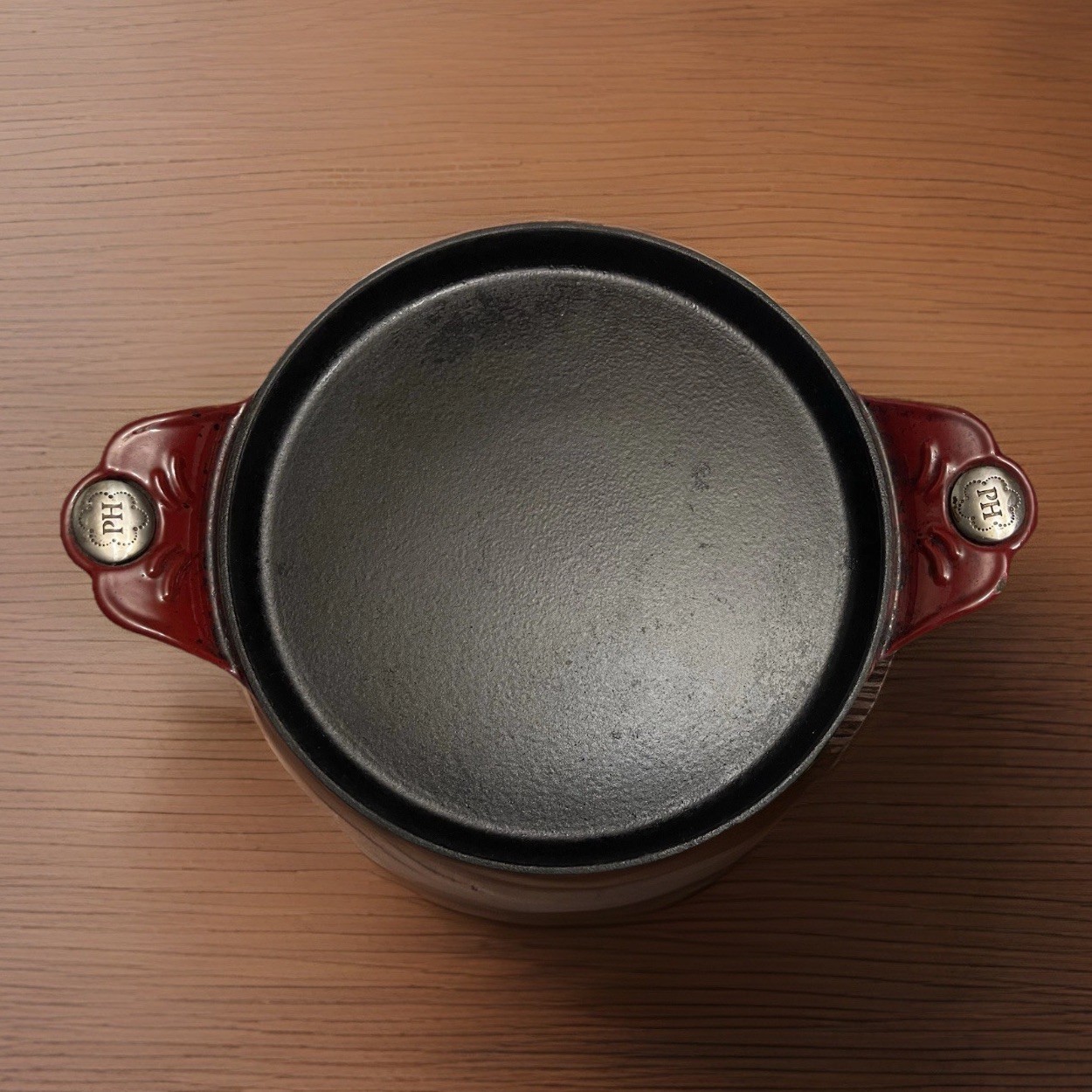 Princess House Mi Cocina 1633 Red Cast Iron Round Double Handle Griddle ...