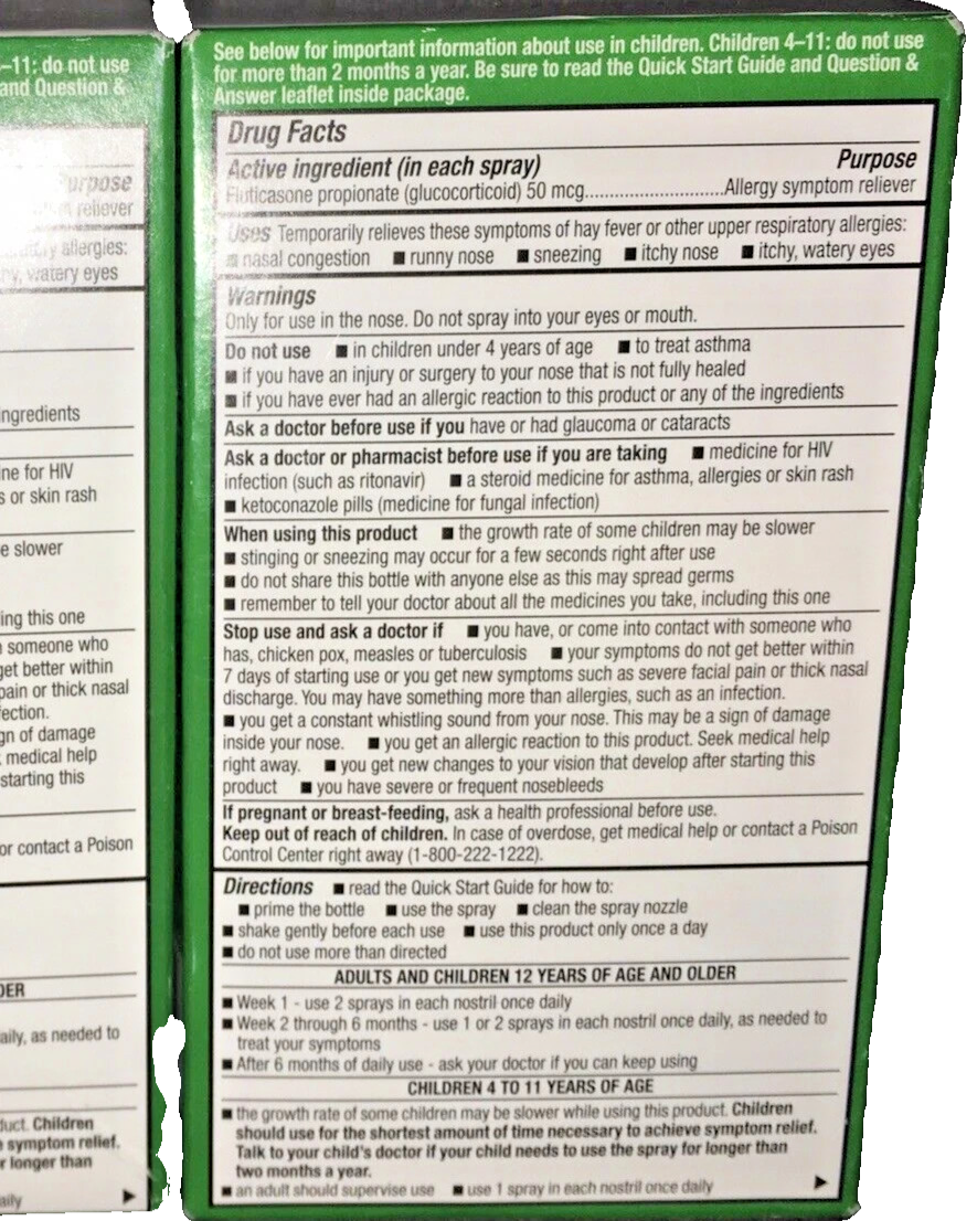 Lot of 2 CVS Children’s Fluticasone Propionate Nasal Spray 72 (144 ...