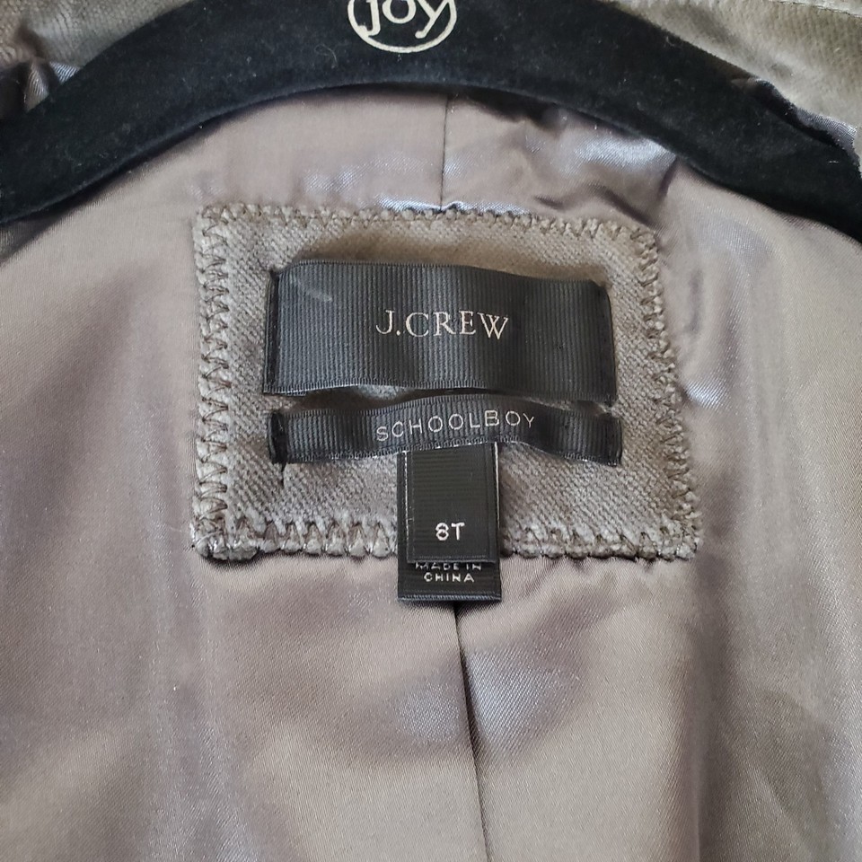 J. Crew Velvet Schoolboy Blazer Jacket Sz 8 Tall Gray Classic College ...