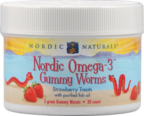 Nordic Naturals Nordic Omega-3 Gummy Worms, Strawberry Treats for sale ...