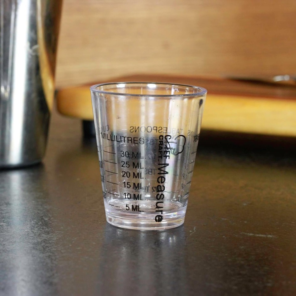 1oz Plastic Measuring Cup Shot Glass Measurer - Measure in Oz, Tsp ...