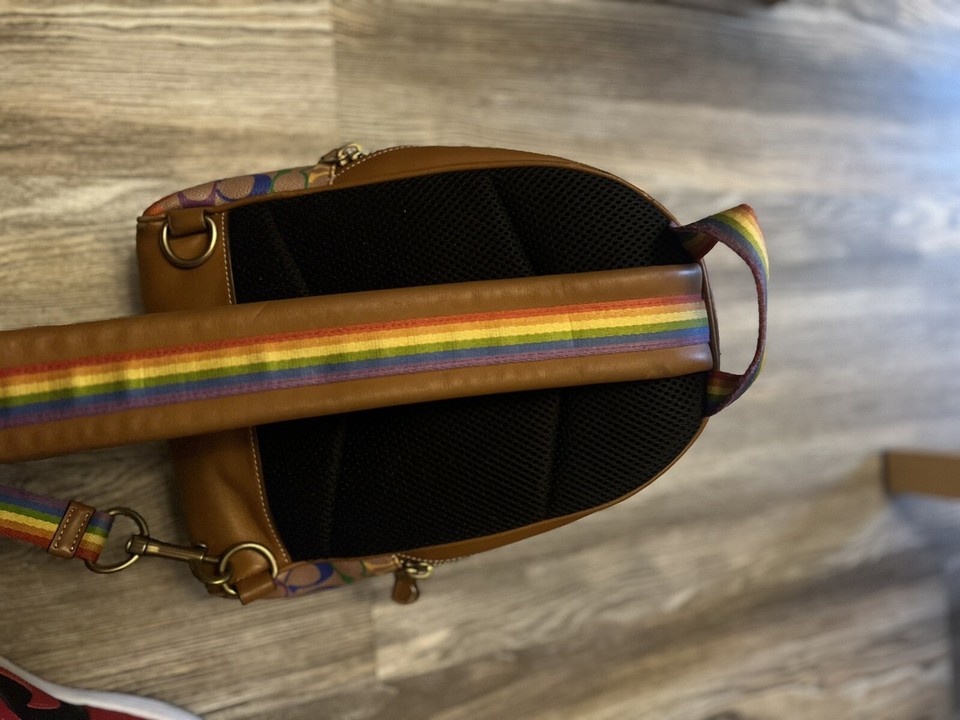 Coach Carrie Backpack 23 in Rainbow Signature Canvas | eBay