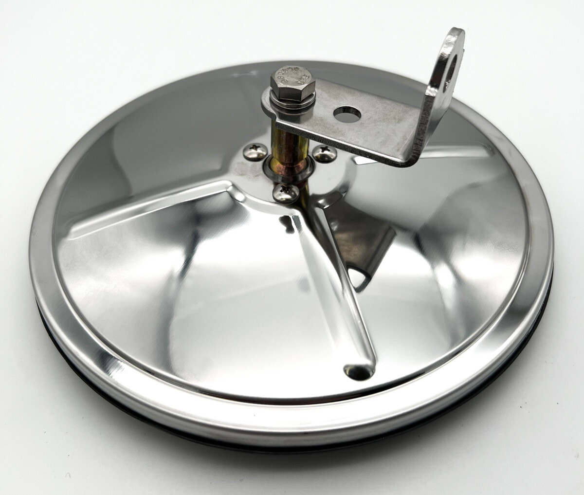 Ribbed Stainless 7-1/2" Inch Convex Round Mirror w/ Center Mounting ...