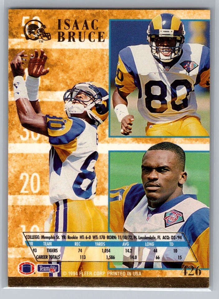 1994 Fleer Ultra - #426 Isaac Bruce (RC) - HOF NM-MT *TEXCARDS* | eBay