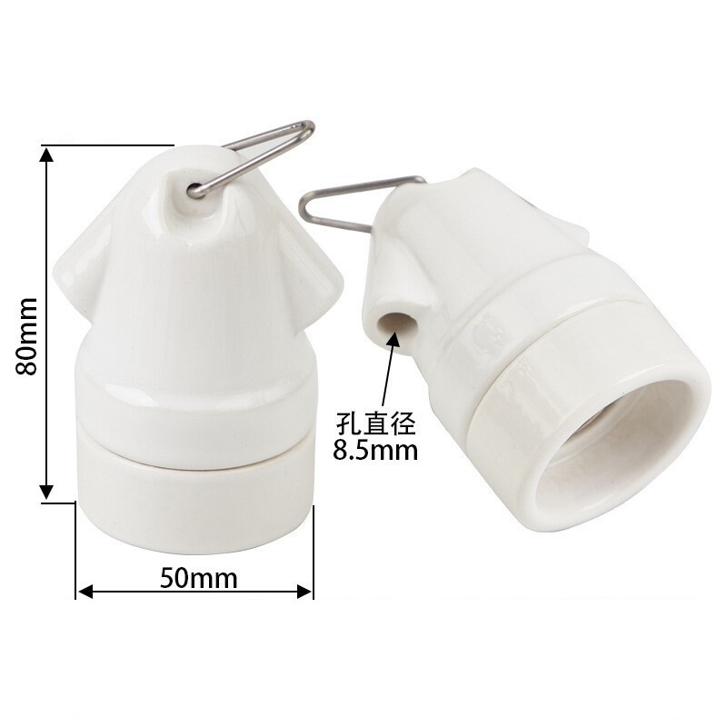 1x E26 E27 Light Socket Porcelain Ceramic Screw Socket Lamp Holder Bulb ...
