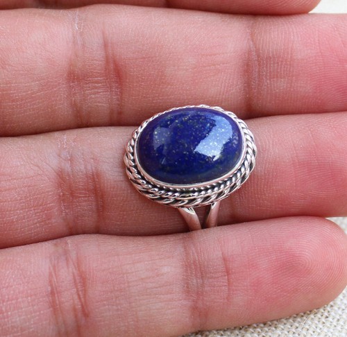 Lapis Lazuli Gemstone Blue Color Ring 925 Solid Sterling Silver US ...