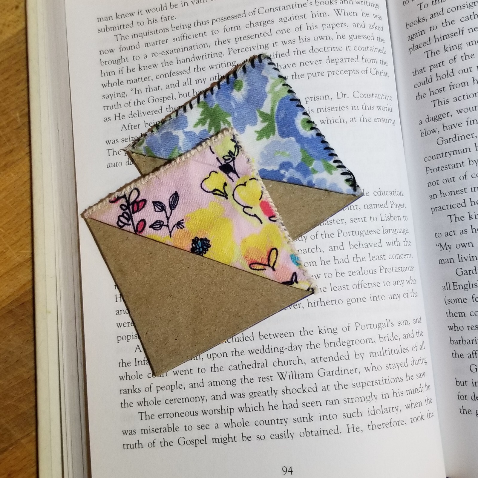 Set Of 2 Bookmarks Upcycled Materials Page Topper Handmade | eBay