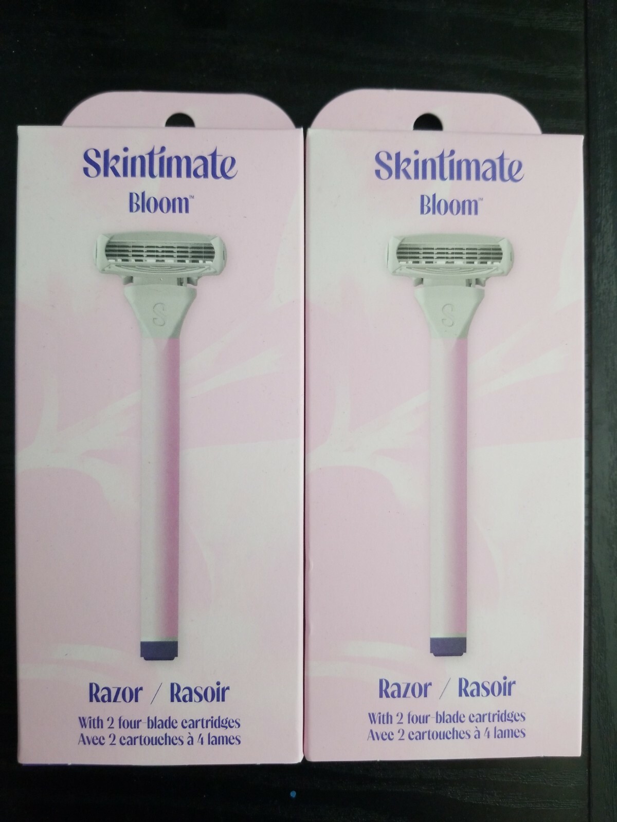 Lot of 2! Skintimate Bloom Razor, 1 razor handle & 2 razor cartridges ...