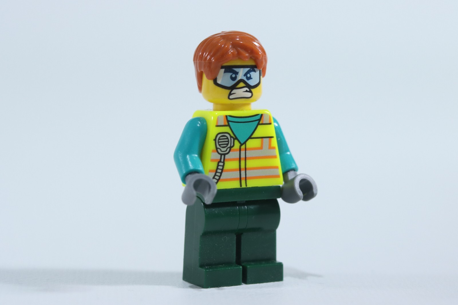 LEGO® City Minifigure Rescue Worker Angry Face Annoyed | eBay