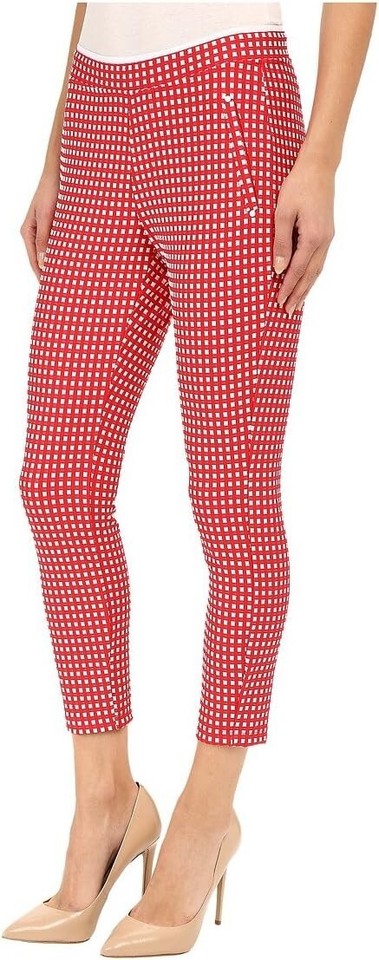 HUE Womens Checkered Knit Capris Red X-Small X-Small 0-2 W23" Inseam 24 ...