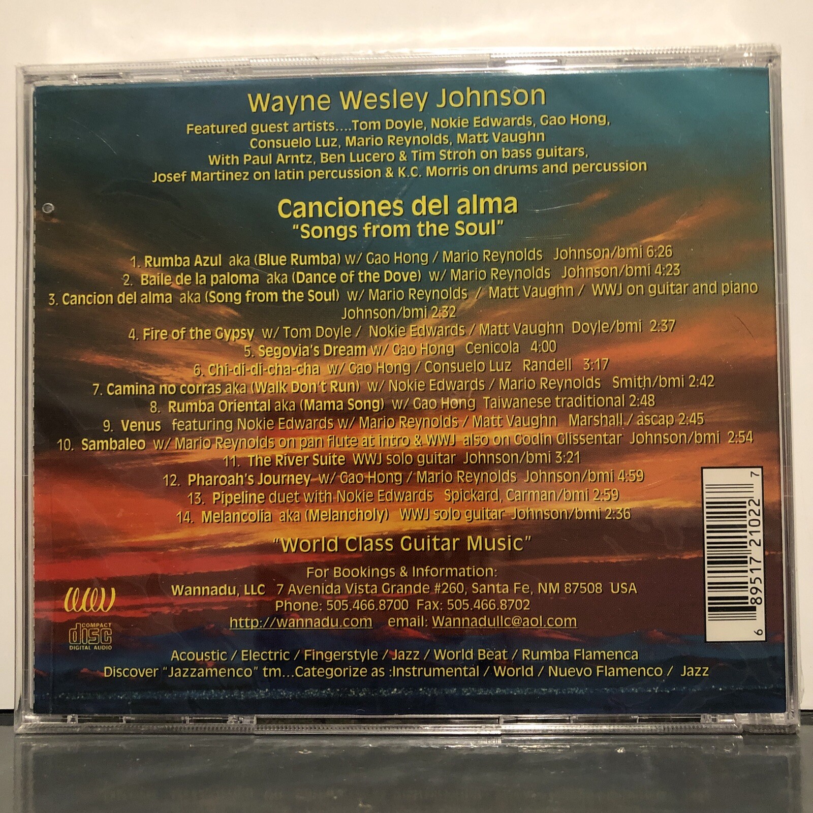 Canciones del Alma "Songs from the Soul" * by Wayne Wesley Johnson (CD, Dec-2002, Wannadu ...