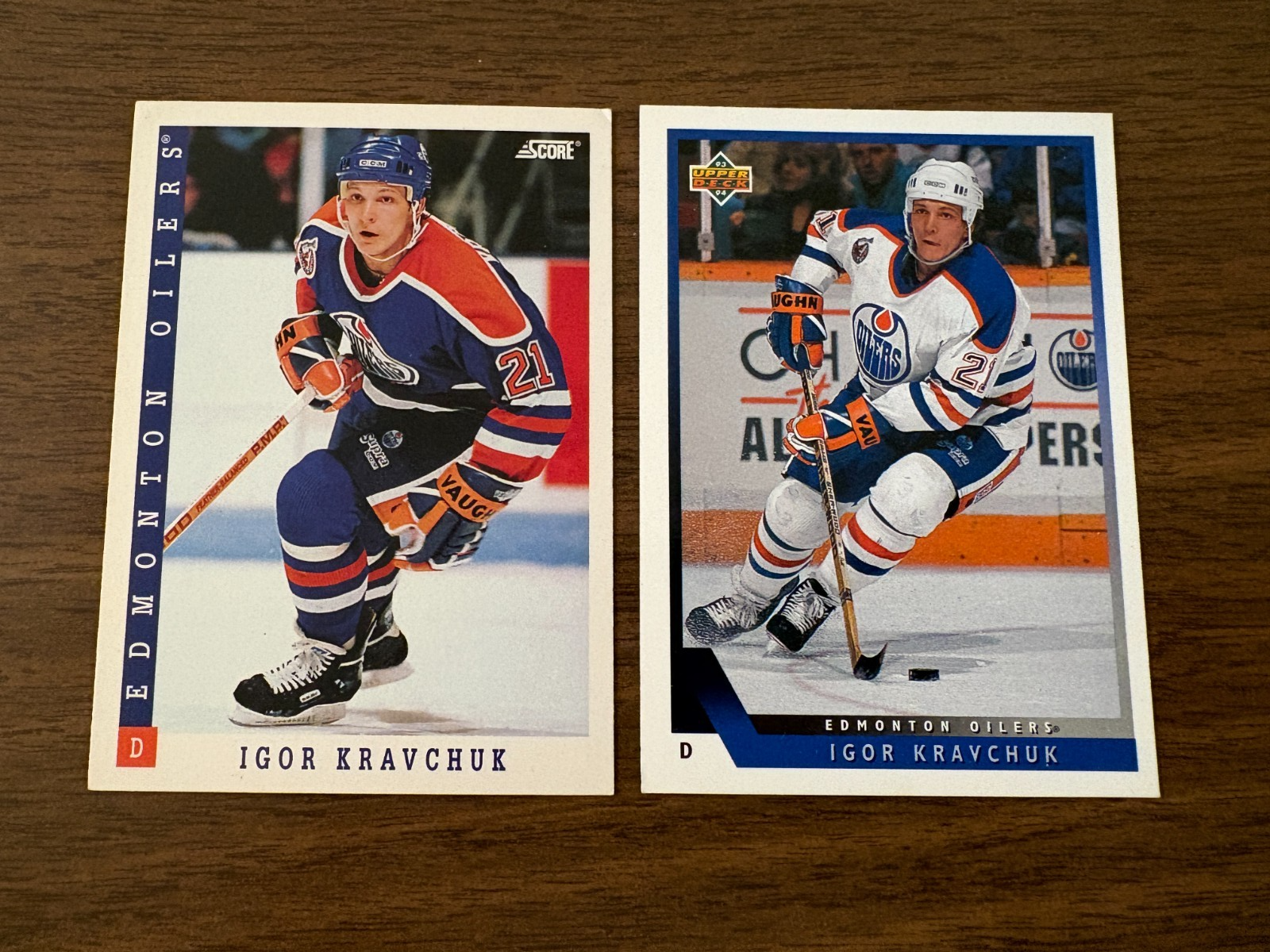 Igor Kravchuk 2 card lot 1993-94 Score #309 Upper Deck #174 Edmonton ...