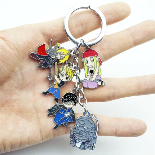 Anime Fullmetal Alchemist Keychain 5PCS/Set Cartoon Pendents Metal ...