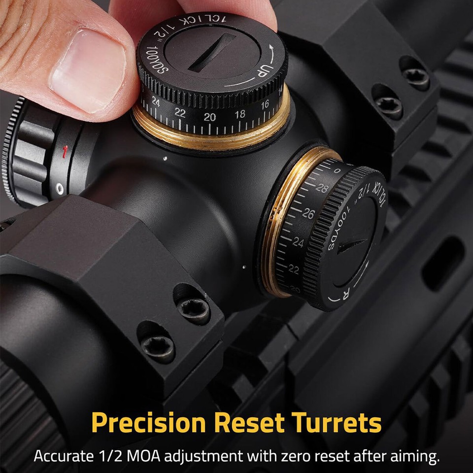 1-6x24 LPVO Rifle Scope R & G Dual Illumination Low Power Variable ...