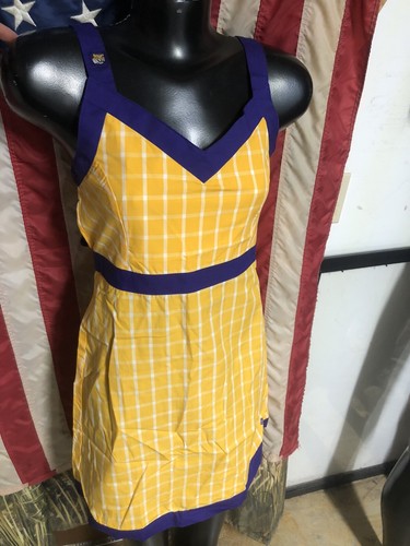 NWT new $70 Columbia LSU TIGERS Yellow Purple Cotton Dress Women XS | eBay