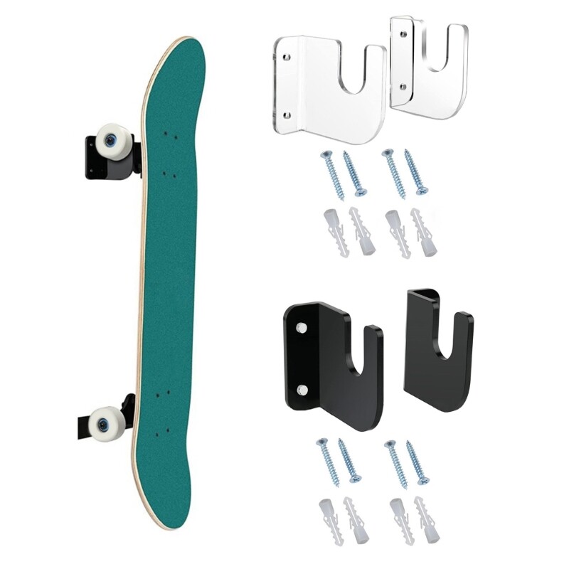 Wall Mount Skateboard Hanger Horizontal Skateboard Deck Display Rack ...